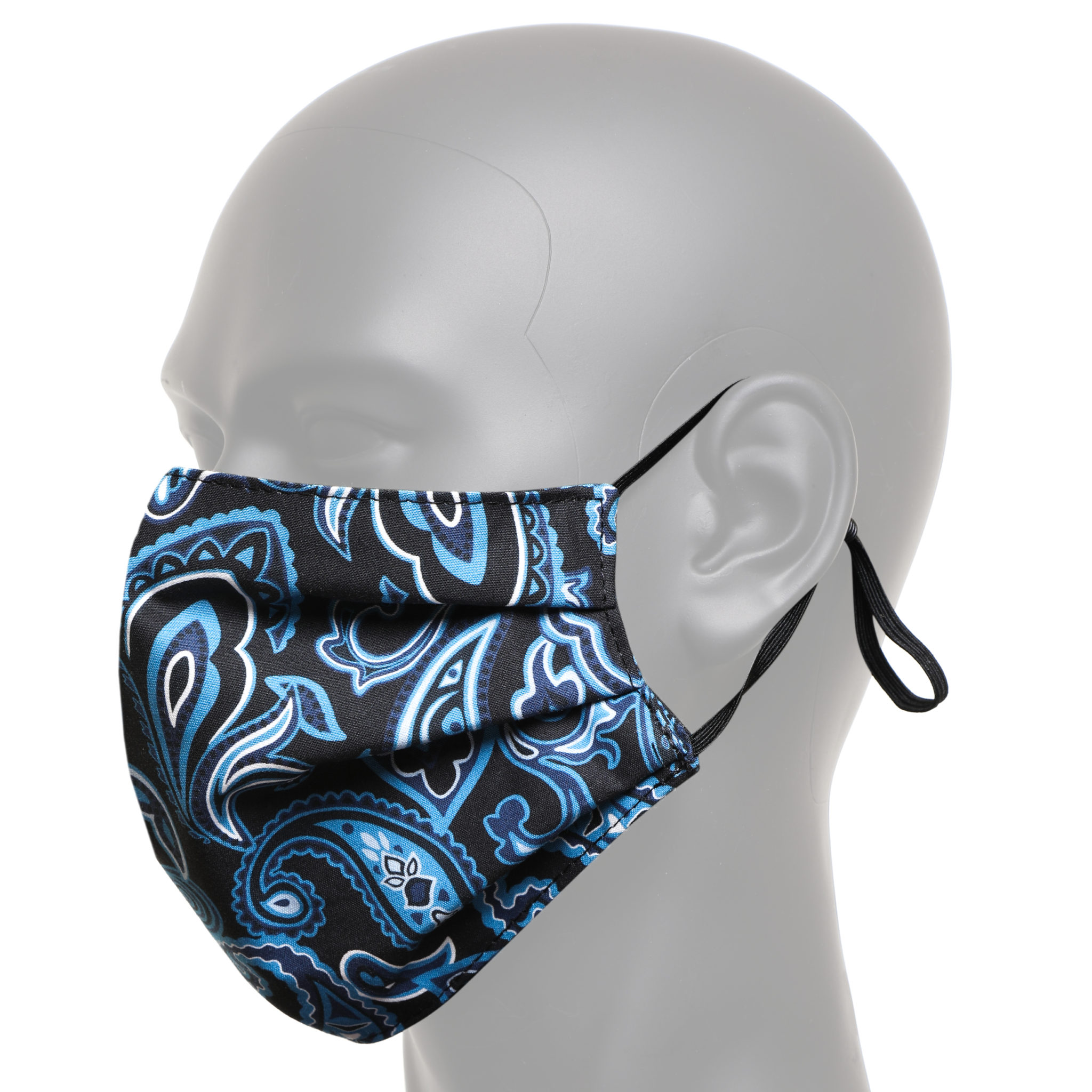 Black And Blue Paisley Face Mask - Coronavirus (Covid 19) Face Mask